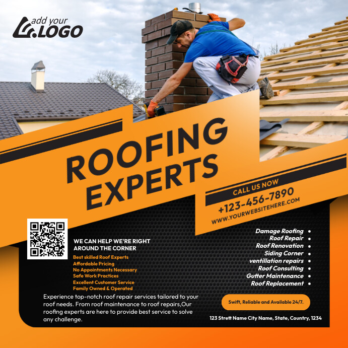 Copy of Roofing Service Ad Template | PosterMyWall