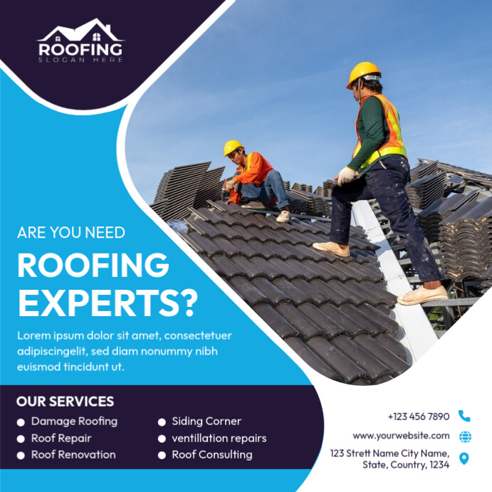 Plantilla de Roofing Service Ad Template | PosterMyWall