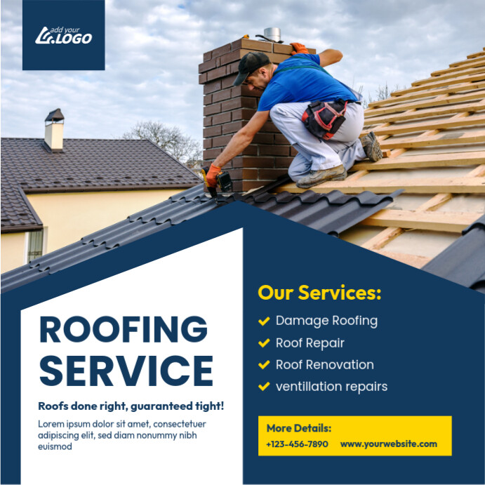 Copy of Roofing Service Ad Template | PosterMyWall