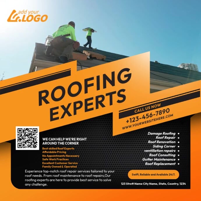 Roofing Service Ad Template | PosterMyWall