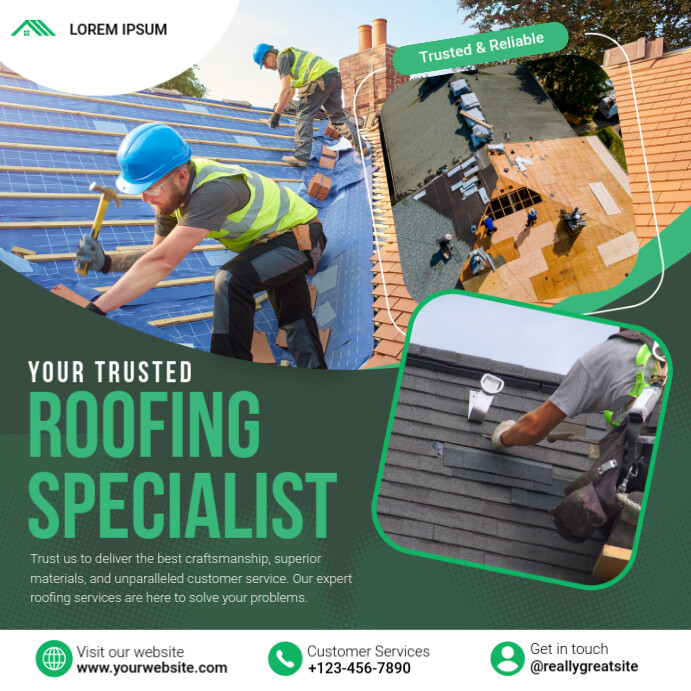 Roofing Service Instagram Post Template | PosterMyWall