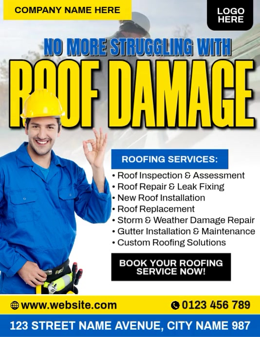 Roofing Services Template | PosterMyWall