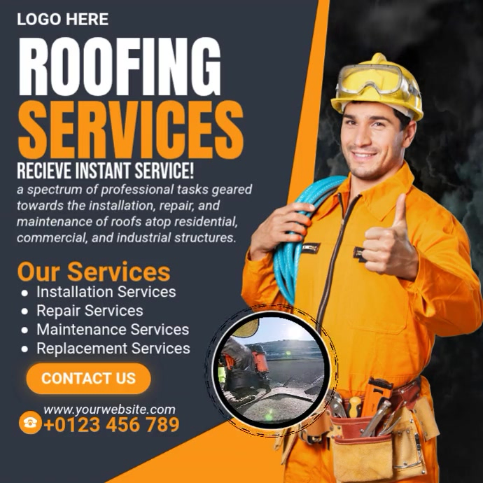 Plantilla de Roofing Services Template Ads | PosterMyWall