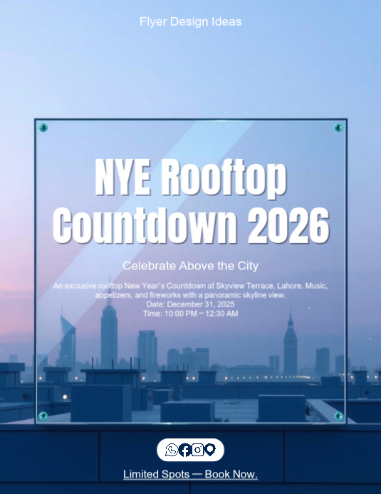 Rooftop NYE Countdown Flyer Template | PosterMyWall