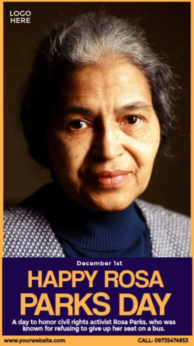 Rosa Parks Day Design Template | PosterMyWall