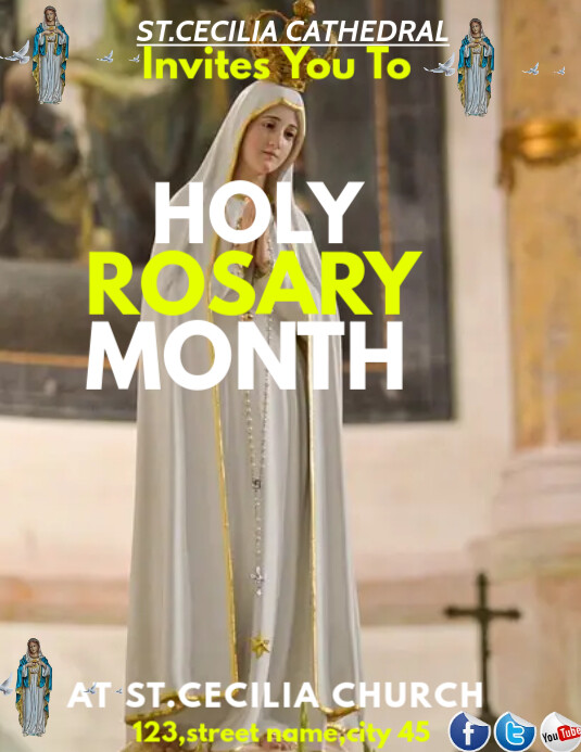 Rosary Month Template Flyer (us Letter) | PosterMyWall