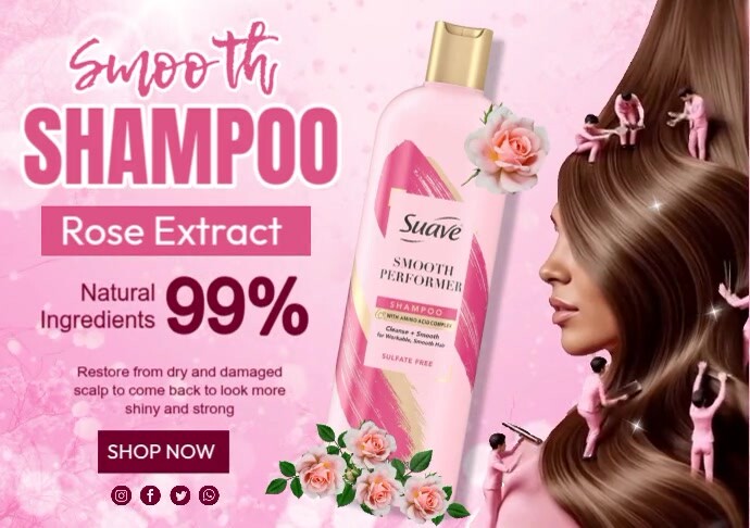 Rose Extract Shampoo Ads Template | PosterMyWall