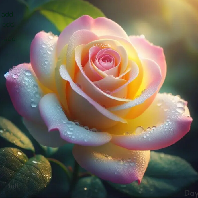 Rose flower on a green background design Template | PosterMyWall