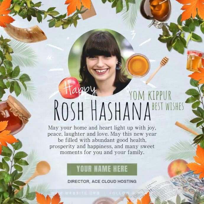 Copy of Rosh Hashanah Best Wishes Post Template | PosterMyWall