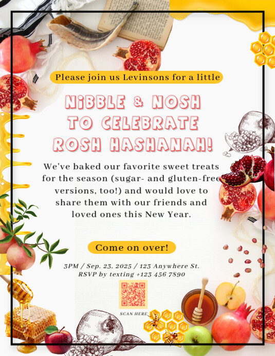 Rosh Hashanah CELEBRATION INVITATION Flyer (us Letter) Template ...