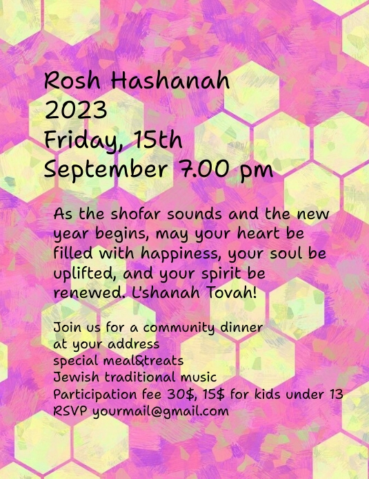 Plantilla de Rosh Hashanah event invitation | PosterMyWall