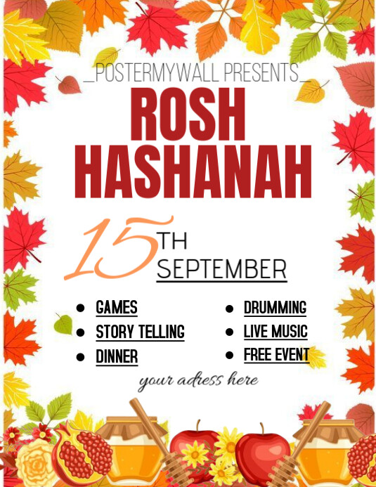 Rosh Hashanah template design | PosterMyWall