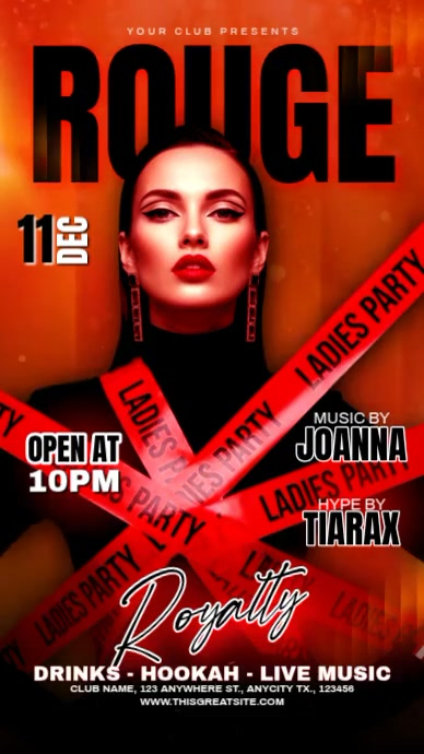 Rouge Royalty Ladies Party Poster Template | PosterMyWall