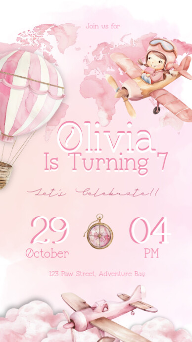 Copy of round the world invitation | PosterMyWall