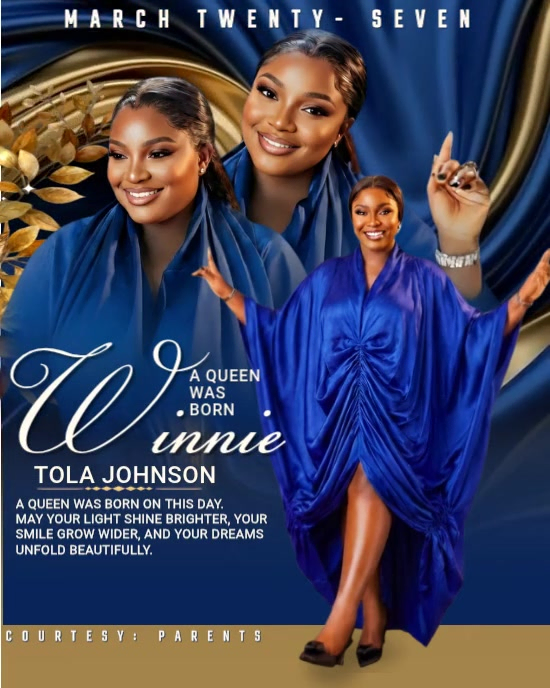 Royal Blue 27th Birthday Queen Video Invitation | Editable Luxury ...