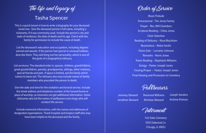 Royal Blue Magazine Large Booklet (inside) Template | PosterMyWall