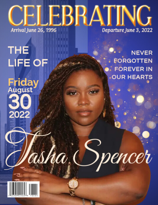 Royal Blue Magazine Style Funeral Program (1) Template | PosterMyWall