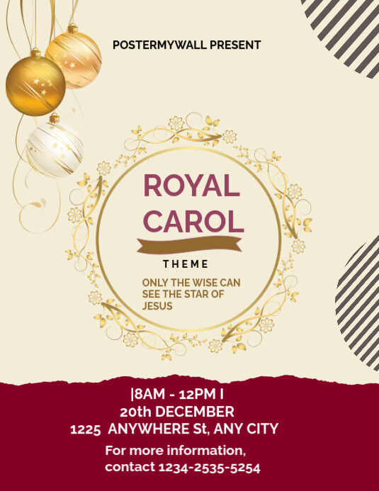 Royal Christmas Carol Flyer Template | PosterMyWall