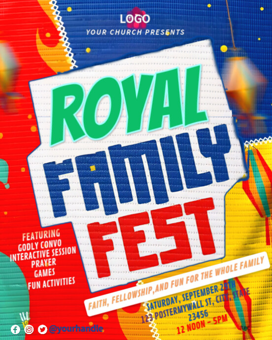 Copy of Royal Family Fest Flyer – Church Event, Prayer, Games & Family ...