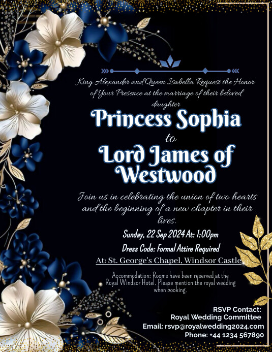 Royal Wedding flyer, Royal Wedding invitation Template | PosterMyWall