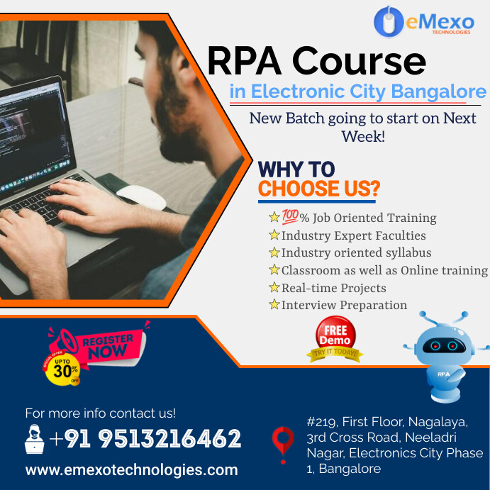RPA Course in Electronic City Template | PosterMyWall