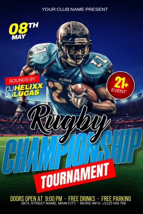 Rugby Championship Templat | PosterMyWall