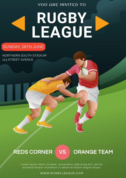 RUGBY FLAYER TEMPLATE | PosterMyWall