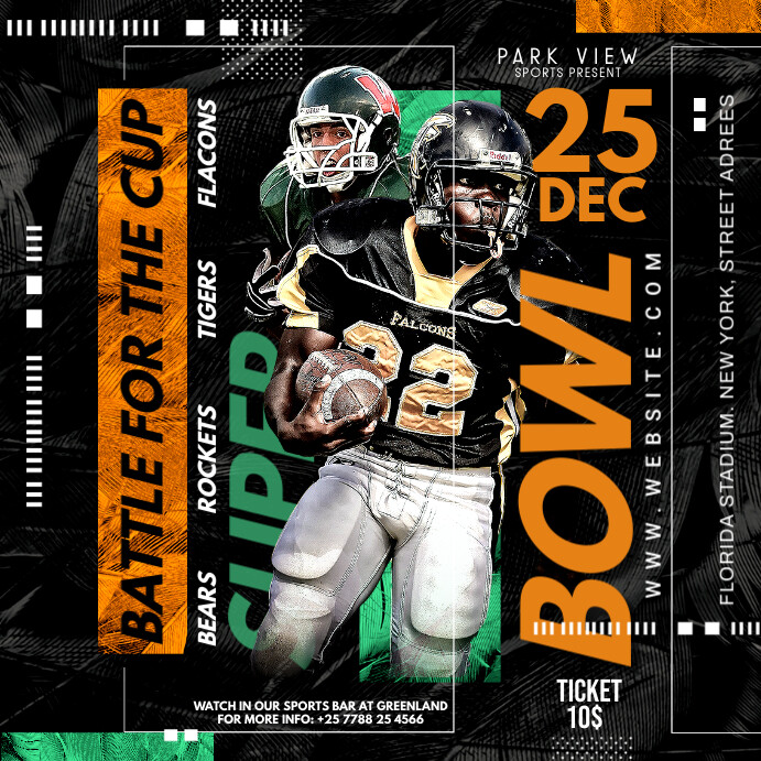 Rugby football ad Template | PosterMyWall