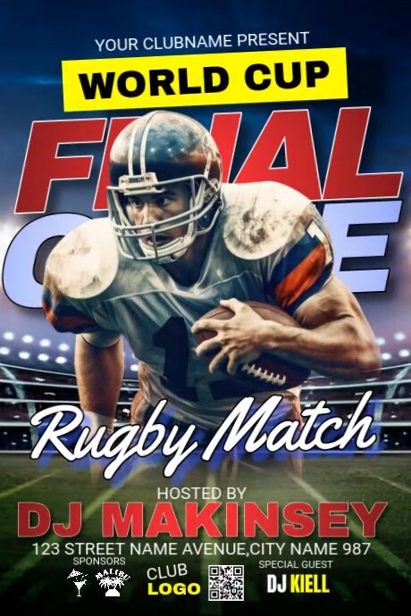 Plantilla de Rugby Match | PosterMyWall