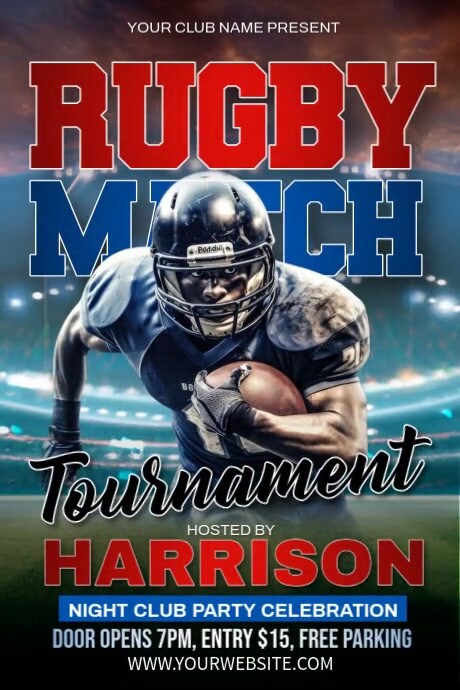 Rugby Match Tournament Template | PosterMyWall