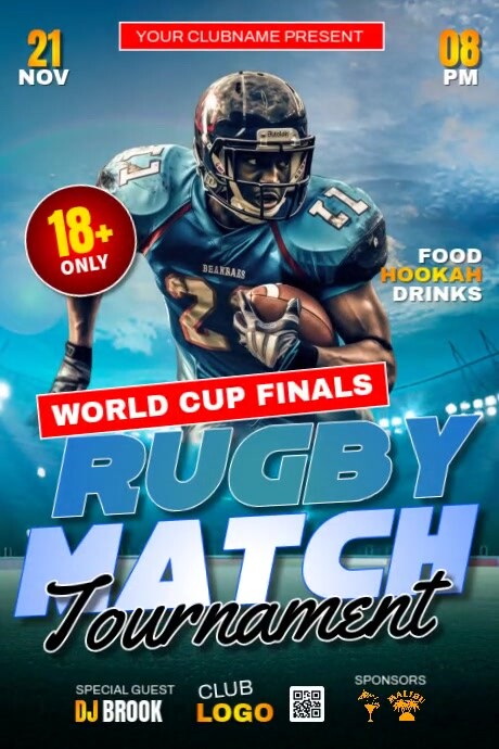 Rugby Match Tournament Template | PosterMyWall