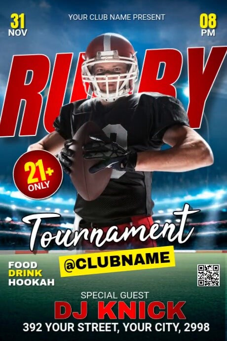 Rugby Tournament Ads Template | PosterMyWall