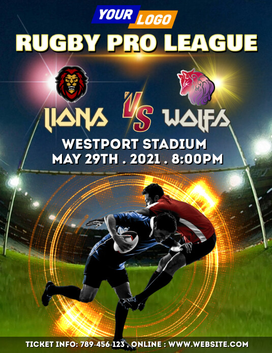 Rugby tournament design Template | PosterMyWall