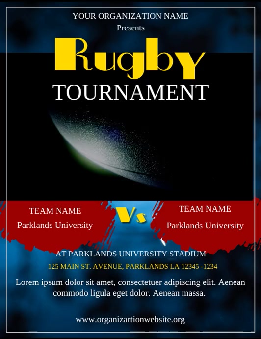 Rugby tournament poster Template | PosterMyWall
