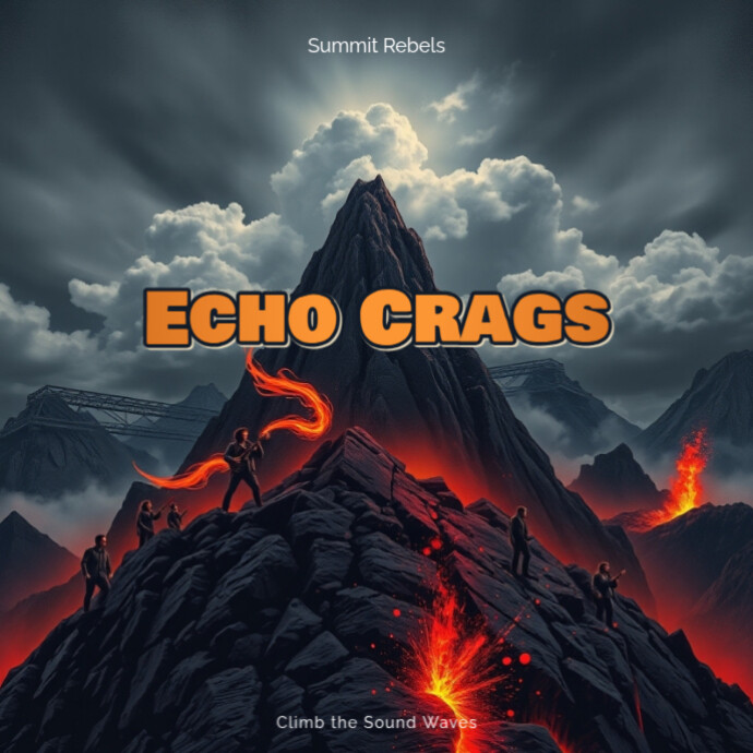 Rugged rock indie mountain album cover customizable editable template ...