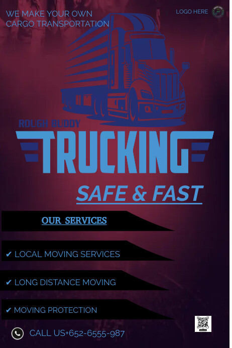 Rugh Buddy Trucking Safe & Fast Flyer Template | PosterMyWall