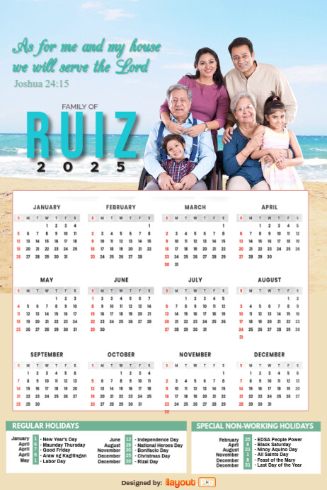 Ruiz Calendar 2025 Templat | PosterMyWall