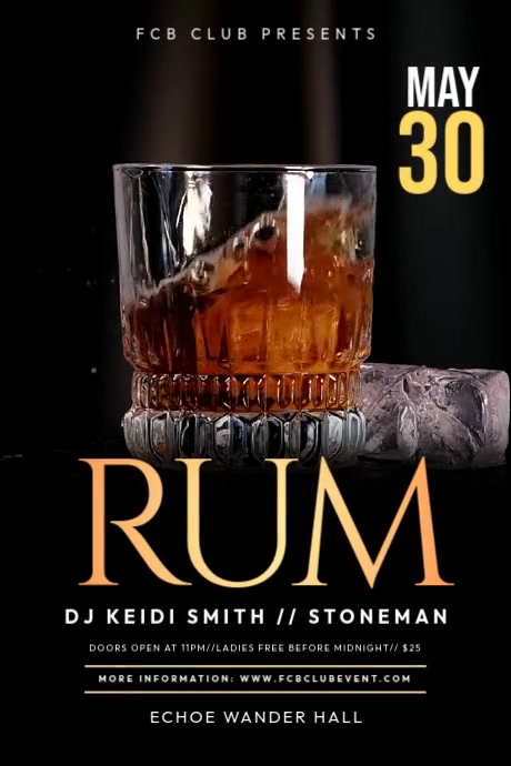 Rum Night Poster Template | PosterMyWall