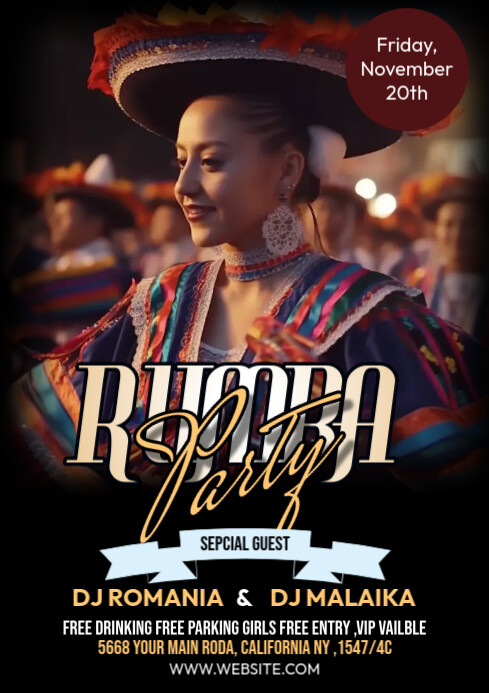 Modèle Rumba Flyer Template | PosterMyWall