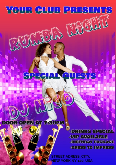 Plantilla de RUMBA NIGHT | PosterMyWall