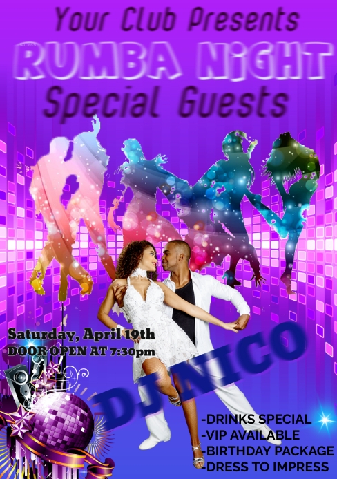 Plantilla de RUMBA NIGHT | PosterMyWall