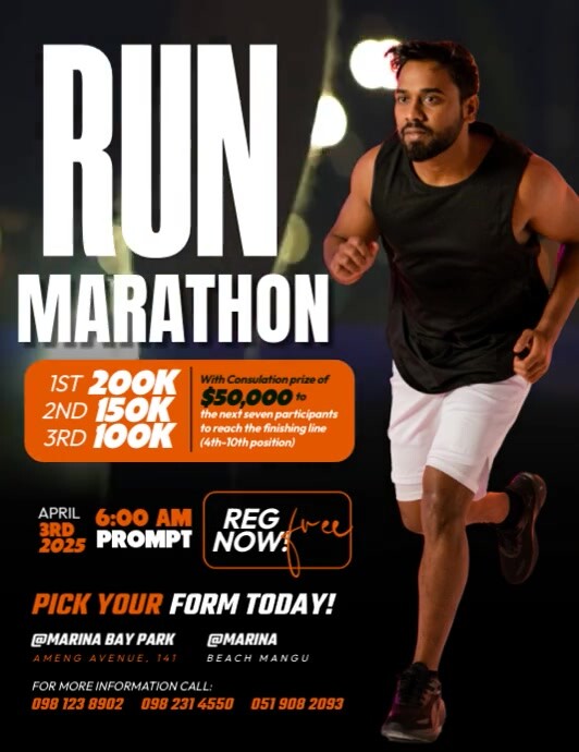 Copy of Run Marathon Poster Template | PosterMyWall
