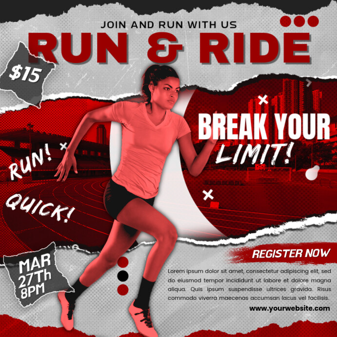 Copy of Run Ride Instagram Post | PosterMyWall