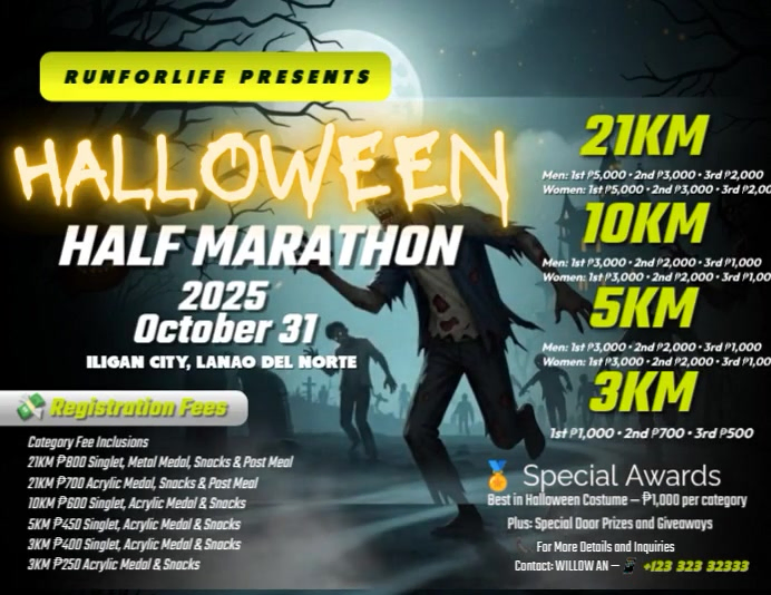 Run the Haunted Halloween Half Template | PosterMyWall