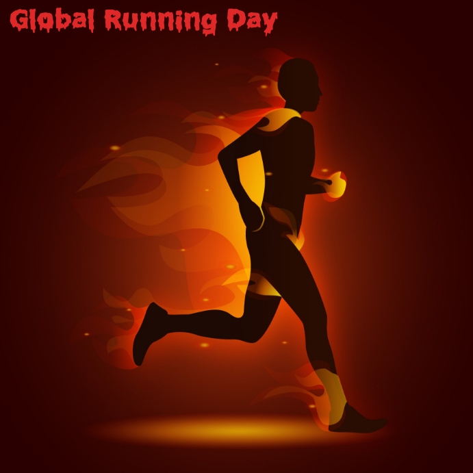 Runner flames flat style Template | PosterMyWall