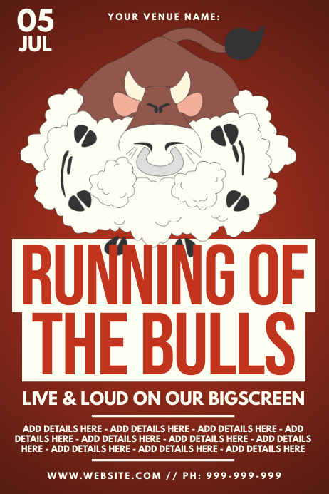 Copy of Running Of The Bulls Poster | PosterMyWall