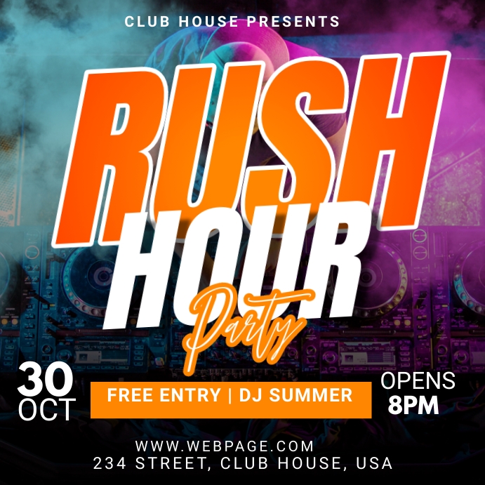 Copy of Rush hour party | PosterMyWall