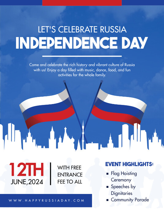 Russia Independence Day Event Flyer Template | PosterMyWall