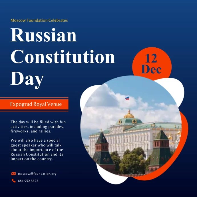 Copy of Russian Constitution Day Event Instagram Pos | PosterMyWall