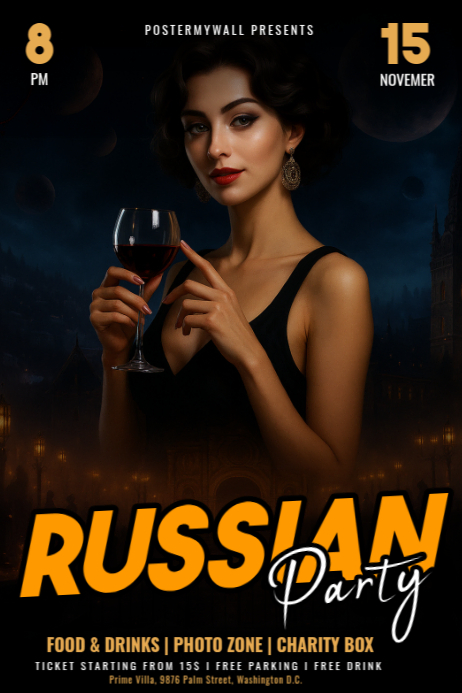 Russian Party Editable Template | PosterMyWall